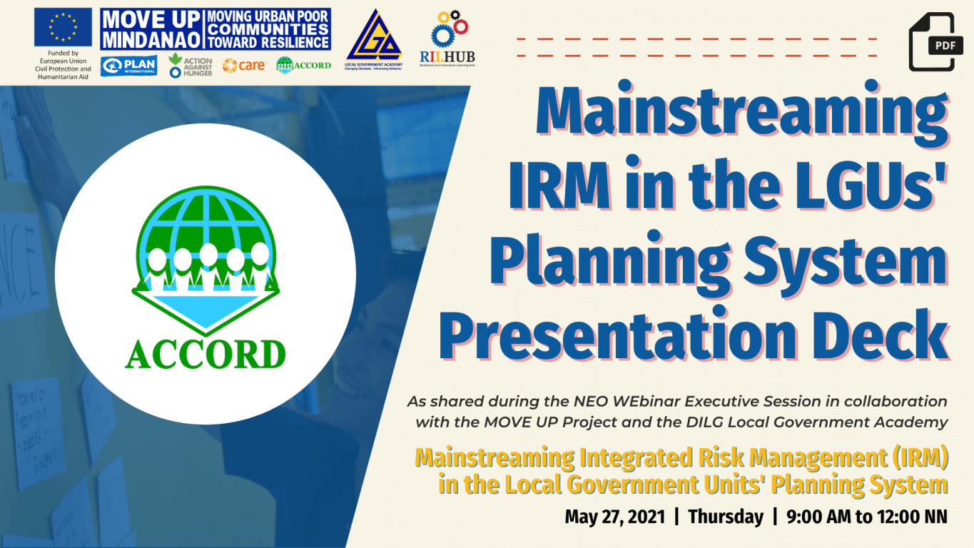 MOVE UP - DILG LGA Executive Webinars (Part 1): Mainstreaming IRM in ...